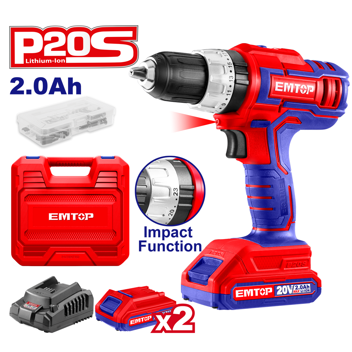 Taladro percutor 20v– EMTOP, ventas al por mayor y al detal
