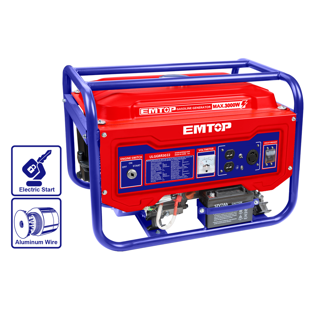 Generador a gasolina 4T 15Litros– EMTOP, ventas al por mayor y al detal