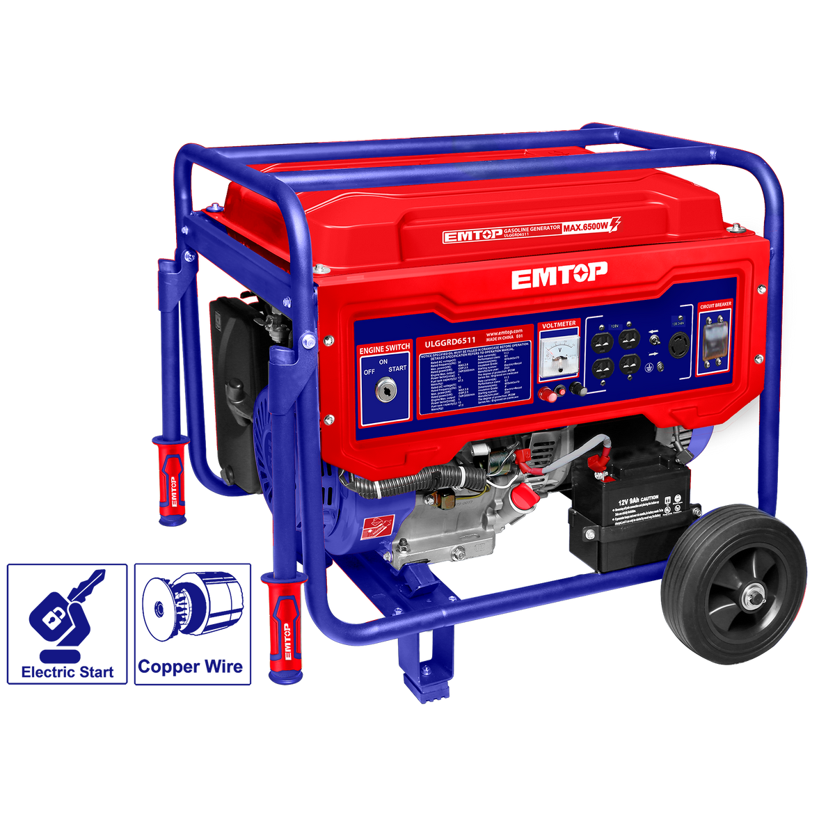 Generador a gasolina 4T 25Litros– EMTOP, ventas al por mayor y al detal